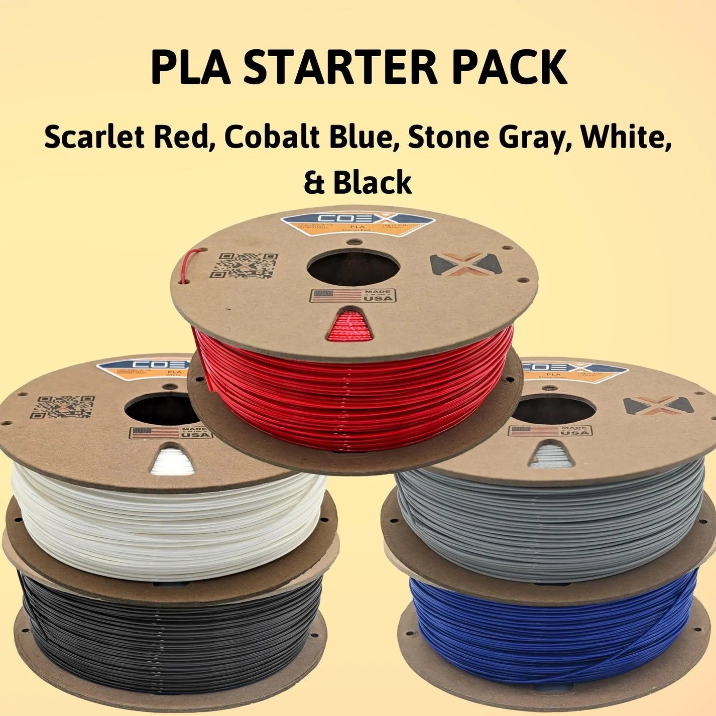 PLA Starter Pack - Made in the US - Get it now - COEX 3D